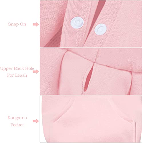 Gootailor Pet Clothes for Small Dogs Cute Puppy Hoodies Blank Doggie Sweater Warm Sweatshirt Pink Small