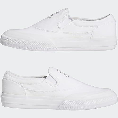 adidas Originals Unisex Nizza Sneaker, White/White/Core Black, 10 US Men