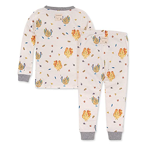 Burt's Bees Baby Baby Boys' PJ Set, Tee and Pant 2-Piece Pajamas, 100% Organic Cotton, Turkey Trot, 12 Months