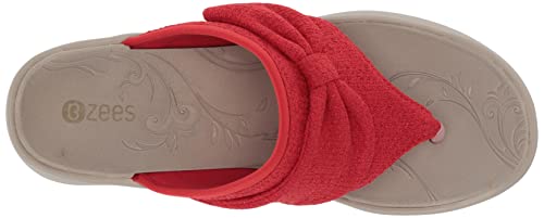 BZees Women's Dancing Queen Wedge Sandal, True Red Open Knit, 9.5