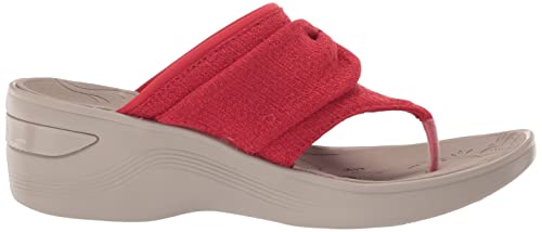 BZees Women's Dancing Queen Wedge Sandal, True Red Open Knit, 9.5