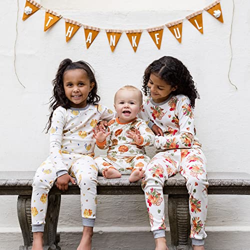 Burt's Bees Baby Baby Boys' PJ Set, Tee and Pant 2-Piece Pajamas, 100% Organic Cotton, Turkey Trot, 12 Months