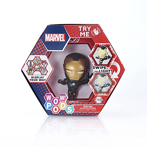WOW! PODS Avengers Collection - Limited Edition Metallic Ironman | Superhero Light-Up Bobble-Head Figure | Official Marvel Collectable Toys & Gifts,Metallic Iron Man,4 inches