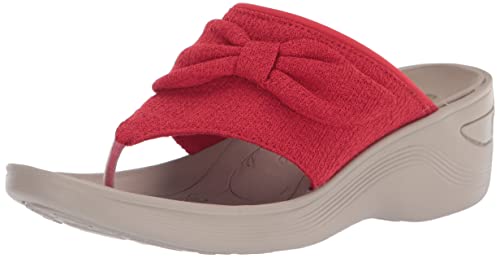 BZees Women's Dancing Queen Wedge Sandal, True Red Open Knit, 9.5