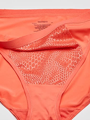 Warner's womens Blissful Benefits Tummy Smoothing Hi-cut Panty Underwear, Sugar Coral Pearled Ivory Black, Large US