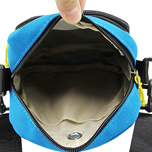 MOSSTYUS Canvas Cartoon Dinosaur Shoulder Messenger Bag Crossbody Purse Travel handbags Cosplay Bag, blue