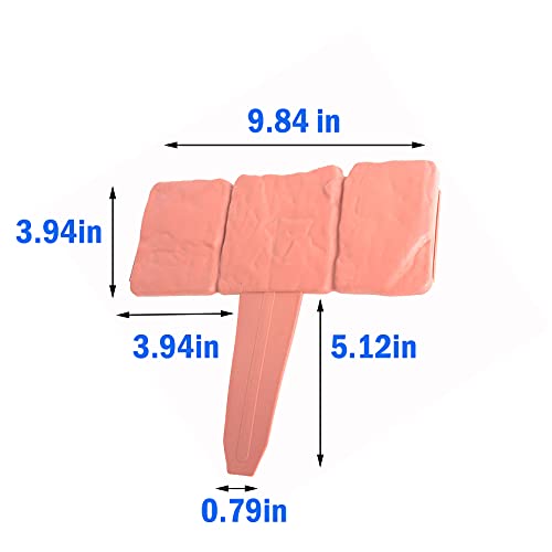 TINVHY 20-Pack Home Garden Border Edging Plastic Red Stones Effect Fence Fit for Lawn Yard Flower Plant Edging