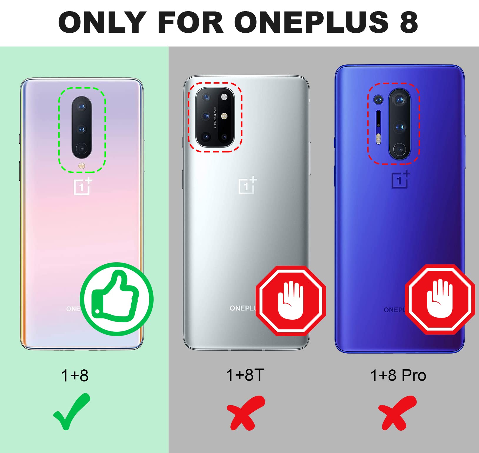 Silverback for OnePlus 8 Case Clear with Ring Kickstand, Protective Soft TPU Shock -Absorbing Bumper Shockproof Phone Case for OnePlus 8 -Clear [NOT Compatible with Verizon UW Version]