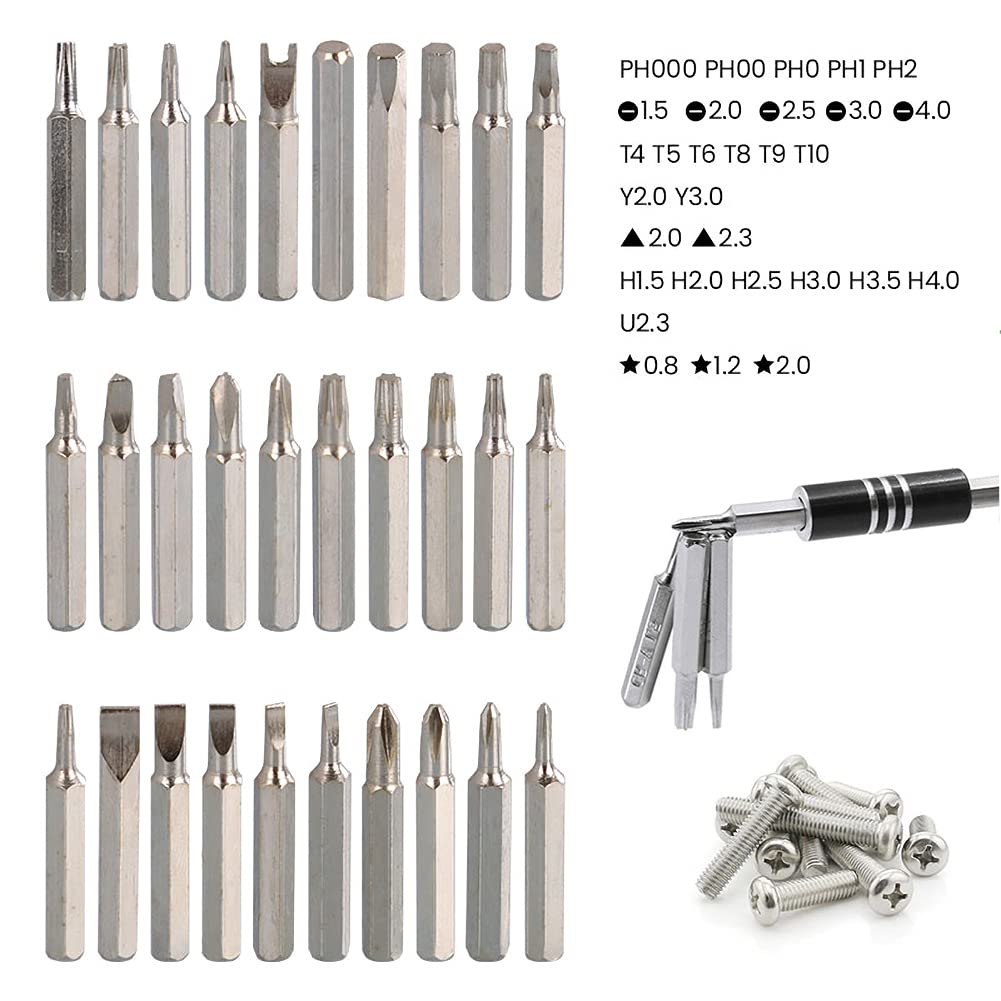 WINTOWIN Mini Precision Screwdriver Set,32 in 1 with 30 Bits Screwdriver Kit,Magnetic Screwdriver Repair Tool Set for Mobile Phone, PC, Laptop,Watch,Computer Repair