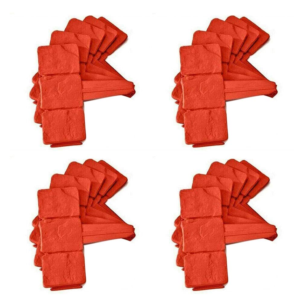 HEVIRGO 20Pcs Garden Edging Fence, Plant Edging Border, Landscape Palisades Barriers, Imitation Stone Lawn Grass Edging Garden Plant Flower Bed Border Fence for Patio Yard Pathway Balcony Orange