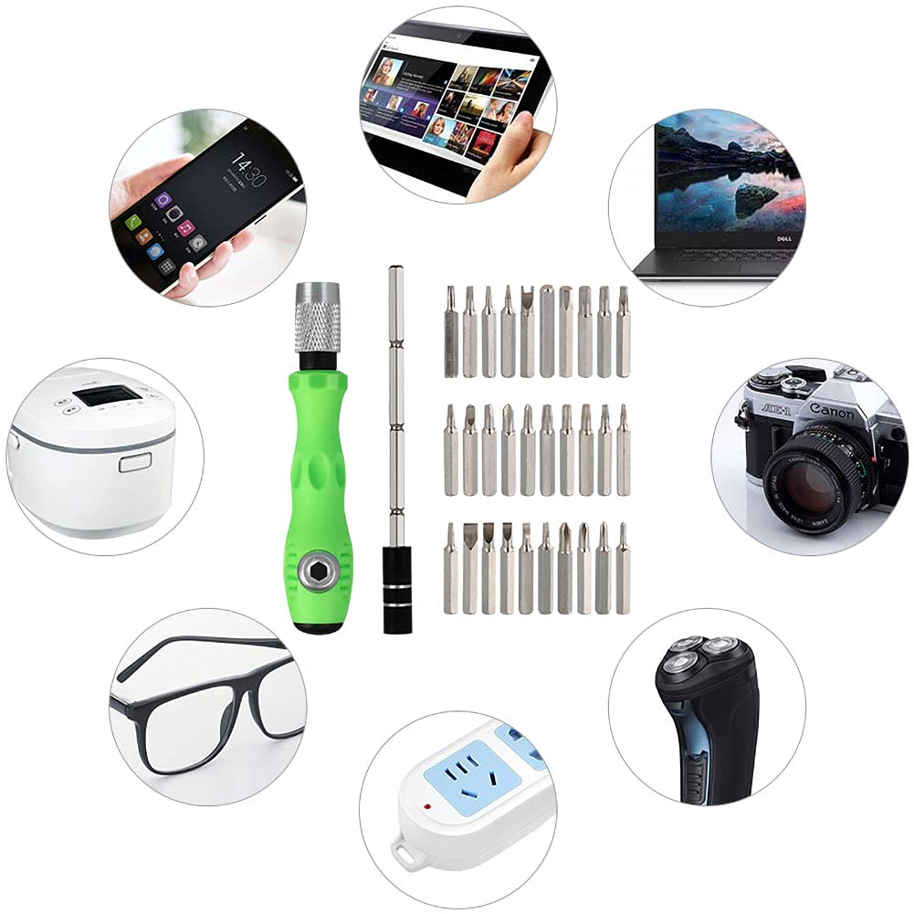 WINTOWIN Mini Precision Screwdriver Set,32 in 1 with 30 Bits Screwdriver Kit,Magnetic Screwdriver Repair Tool Set for Mobile Phone, PC, Laptop,Watch,Computer Repair