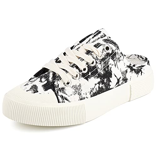 Women Slip On Mules Sneakers Canvas Slipper Shoes Low Tops Backless Walking Shoes