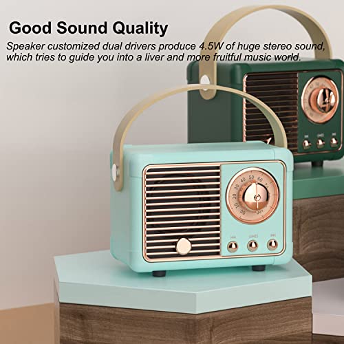 Baolira Vintage Retro Bluetooth Speaker Wireless Mini Speaker,Blue Speaker with Crystal Clear Stereo Sound Rich Bass, Retro Portable Speaker for iPhone,Android Devices and Tablet(Blue)