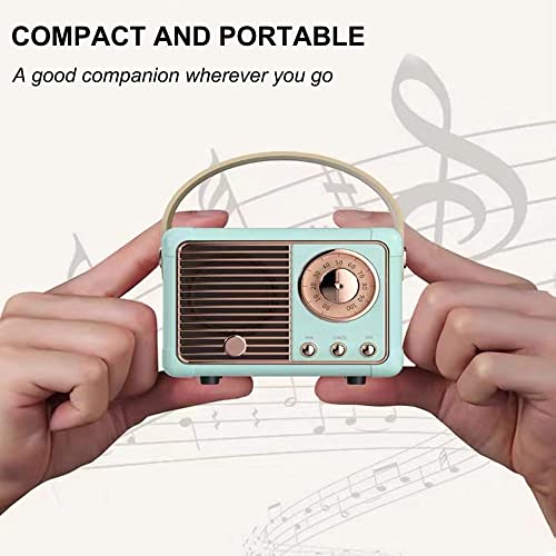 Baolira Vintage Retro Bluetooth Speaker Wireless Mini Speaker,Blue Speaker with Crystal Clear Stereo Sound Rich Bass, Retro Portable Speaker for iPhone,Android Devices and Tablet(Blue)