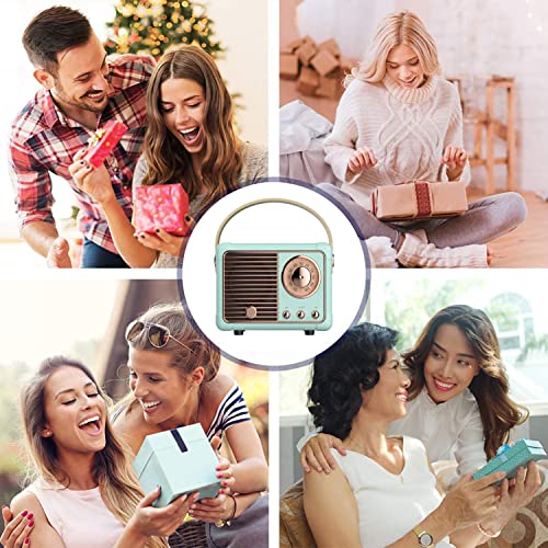 Baolira Vintage Retro Bluetooth Speaker Wireless Mini Speaker,Blue Speaker with Crystal Clear Stereo Sound Rich Bass, Retro Portable Speaker for iPhone,Android Devices and Tablet(Blue)