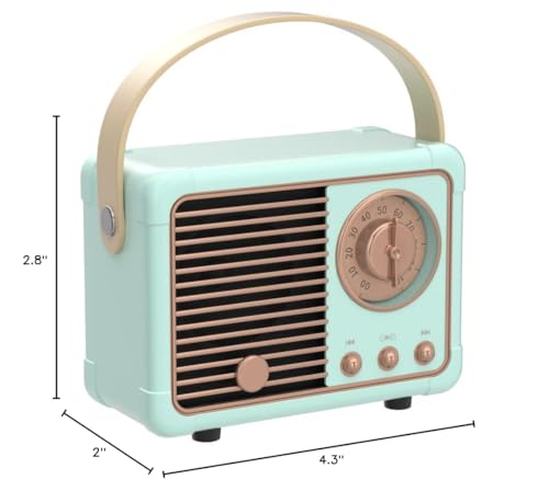 Baolira Vintage Retro Bluetooth Speaker Wireless Mini Speaker,Blue Speaker with Crystal Clear Stereo Sound Rich Bass, Retro Portable Speaker for iPhone,Android Devices and Tablet(Blue)