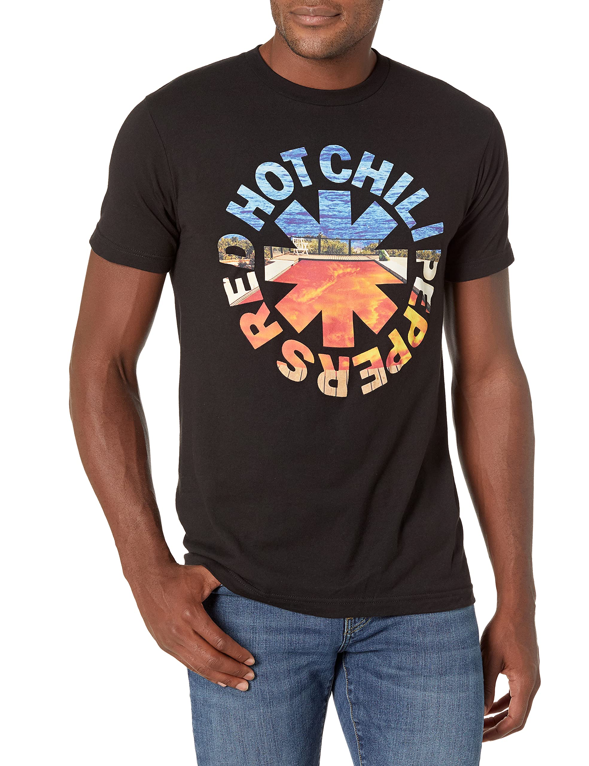 Red Hot Chili Peppers Men's Standard Official Californication Asterisk T-Shirt, Black, XX-Large