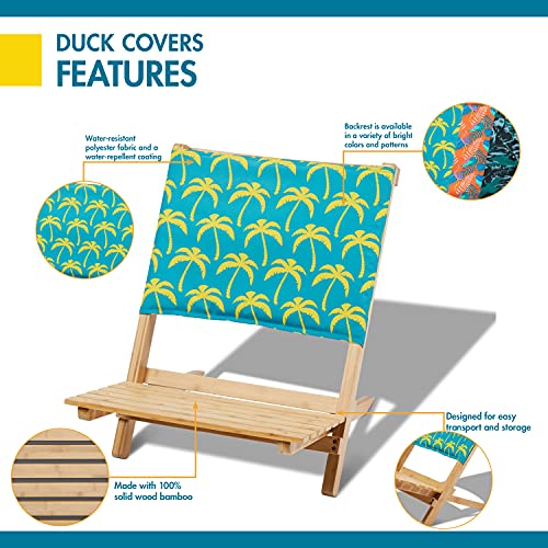Duck Covers Bamboo Beach Chair, Real Teal Palm