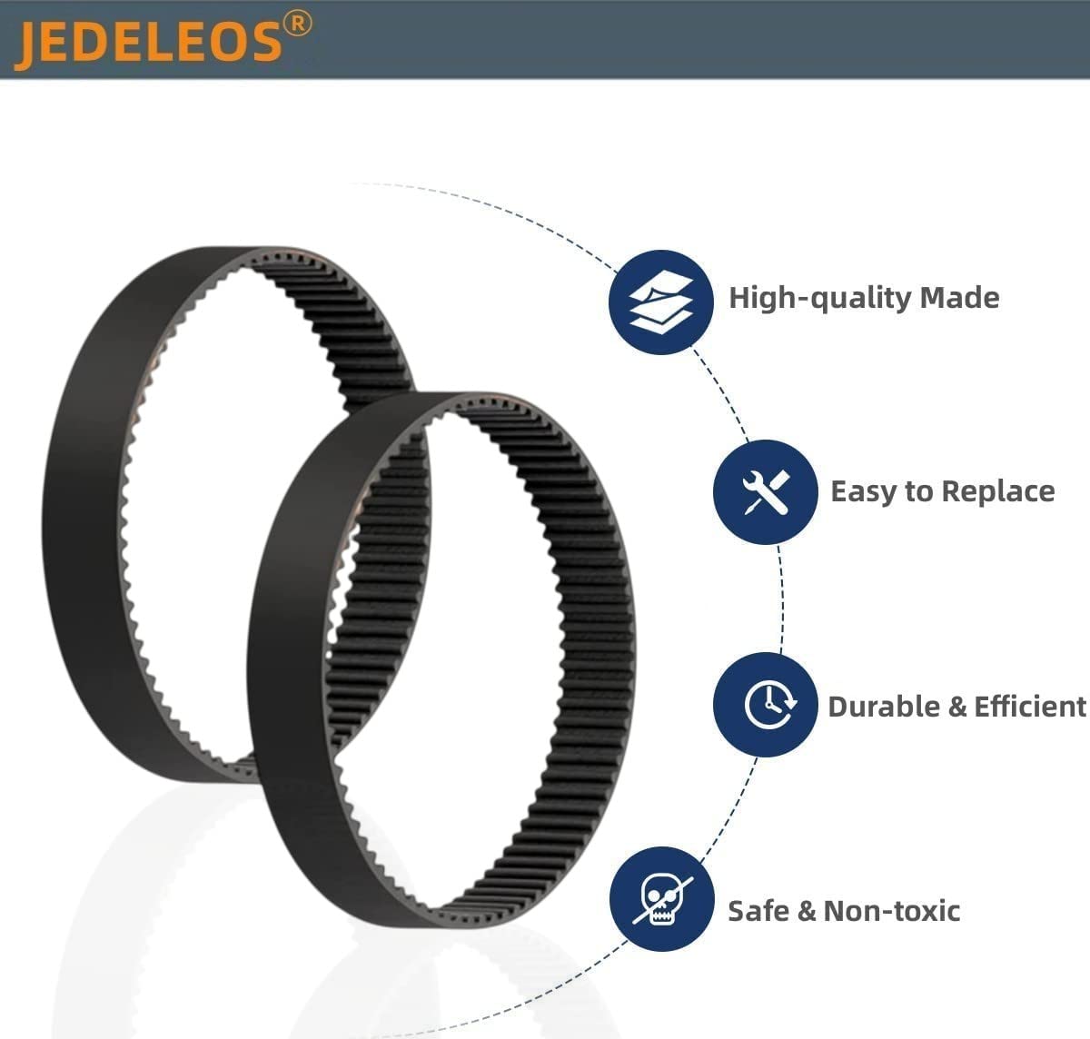 JEDELEOS Replacement Belts for Dyson DC17 Animal Vacuum Cleaner, Replace Parts 11710-01-02 and 911710-01 (Pack of 2)