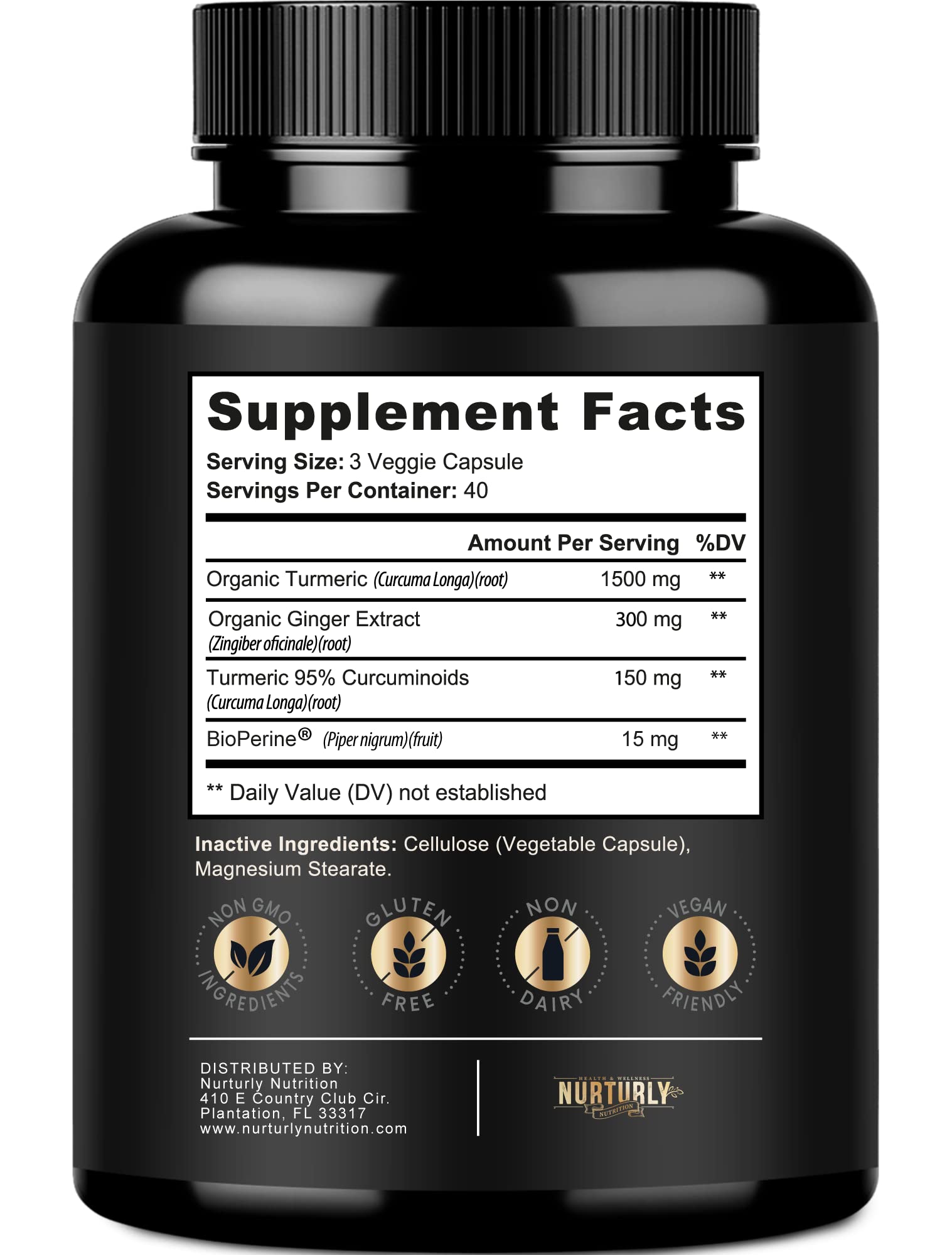 Magnesium Complex and Turmeric Curcumin with BioPerine&Ginger - Magnesium Citrate 500MG - Muscle Relaxation, Sleep and Energy, Bone Density and Strength, Hearth