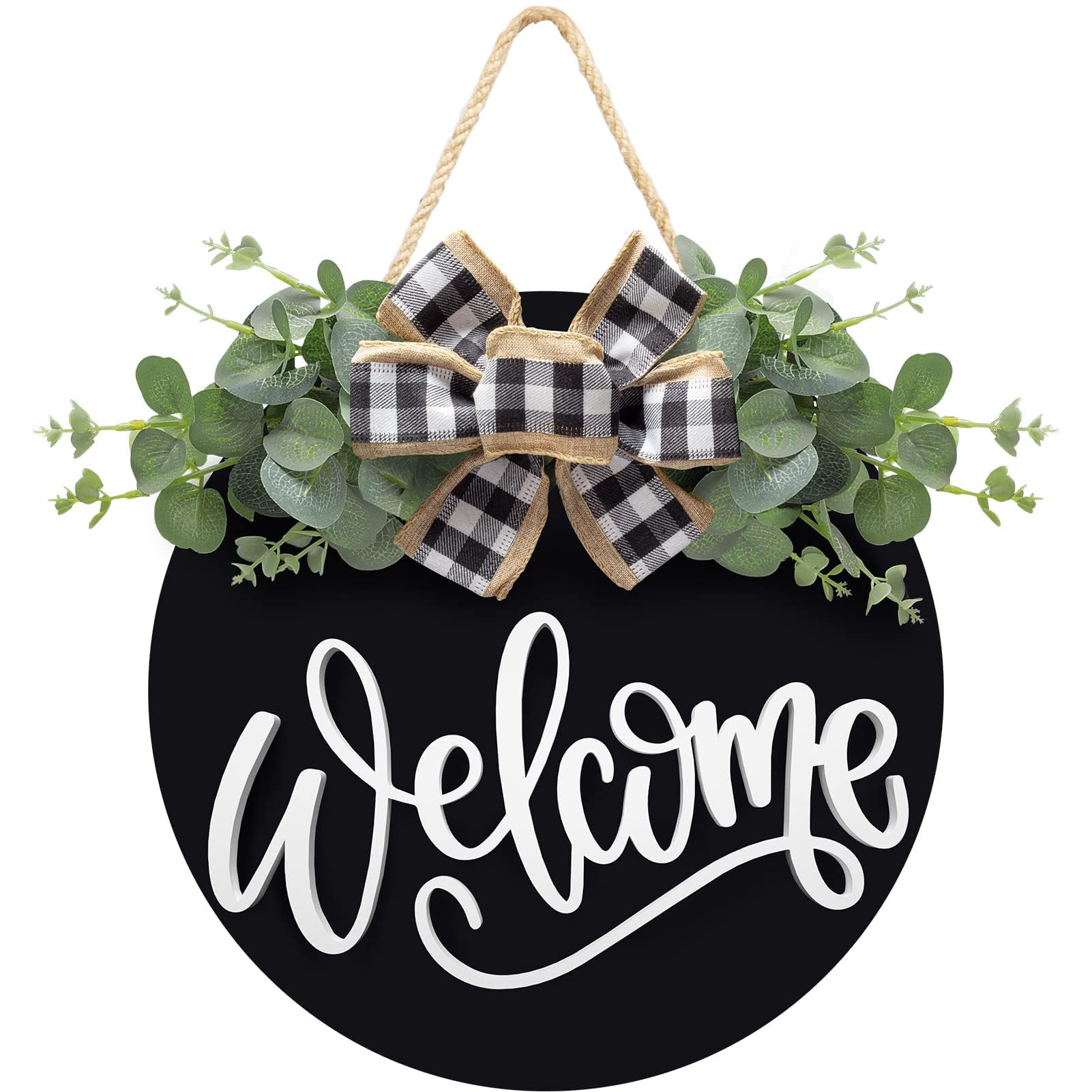 Welcome Sign for Front Door Decor Fall Wreaths Fall Decorations for The Home Farmhouse Wreath Front Door - Welcome Wreaths for Front Door Outdoor Indoor Halloween Christmas Decor Housewarming Gifts
