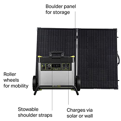Goal Zero Yeti Portable Power Station - Yeti 3000X w/ 3,032 Watt Hours Battery, USB Ports & AC Inverter - Includes Boulder 200 Solar Panel - Rechargeable Generator for Camping, Outdoor & Home Use