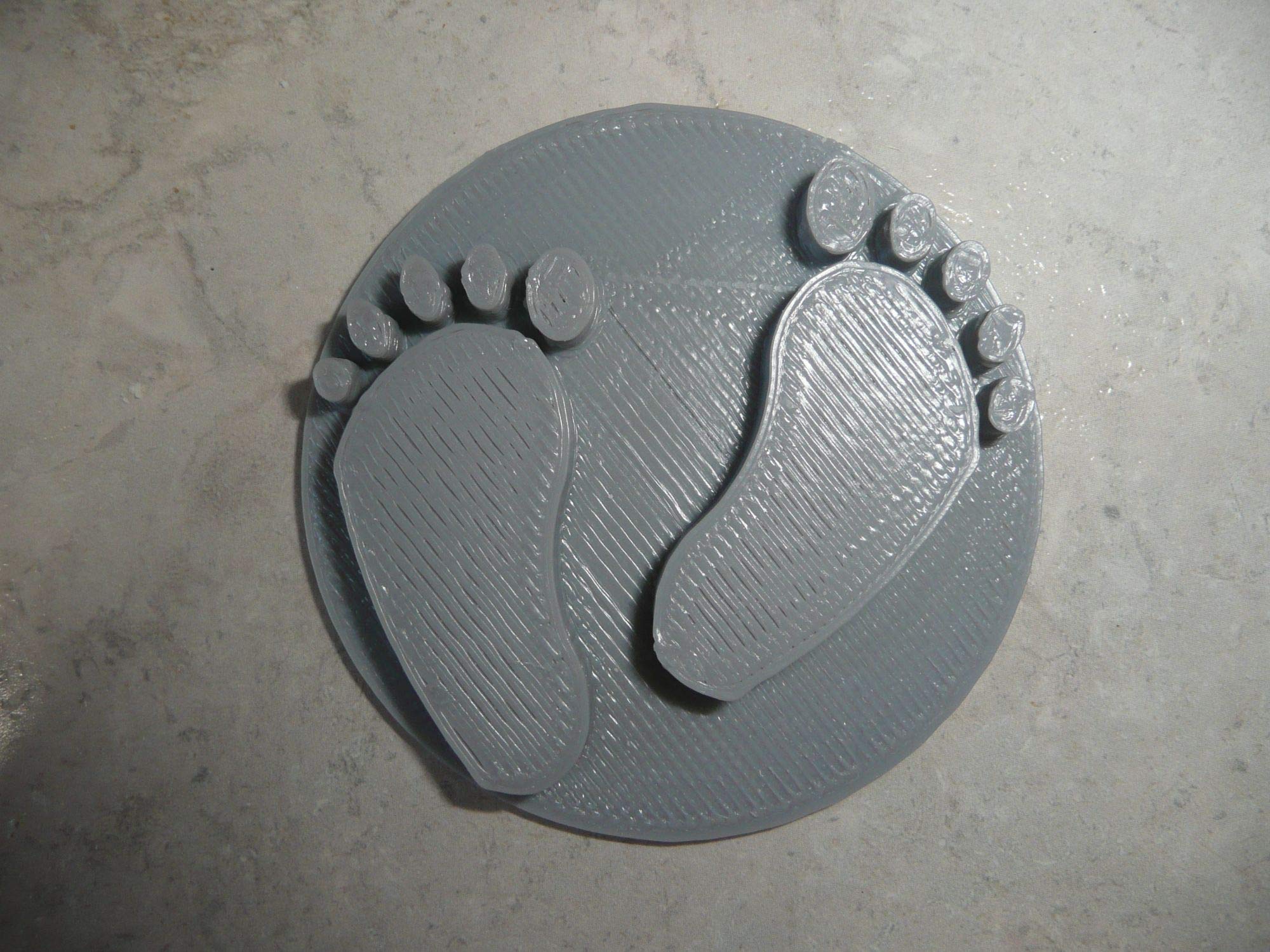 YNG BABY FEET DESIGN IMPRESSION SHOWER GENDER REVEAL COOKIE STAMP EMBOSSER BAKING TOOL 3D PRINTED MADE IN USA PR4013 Gray