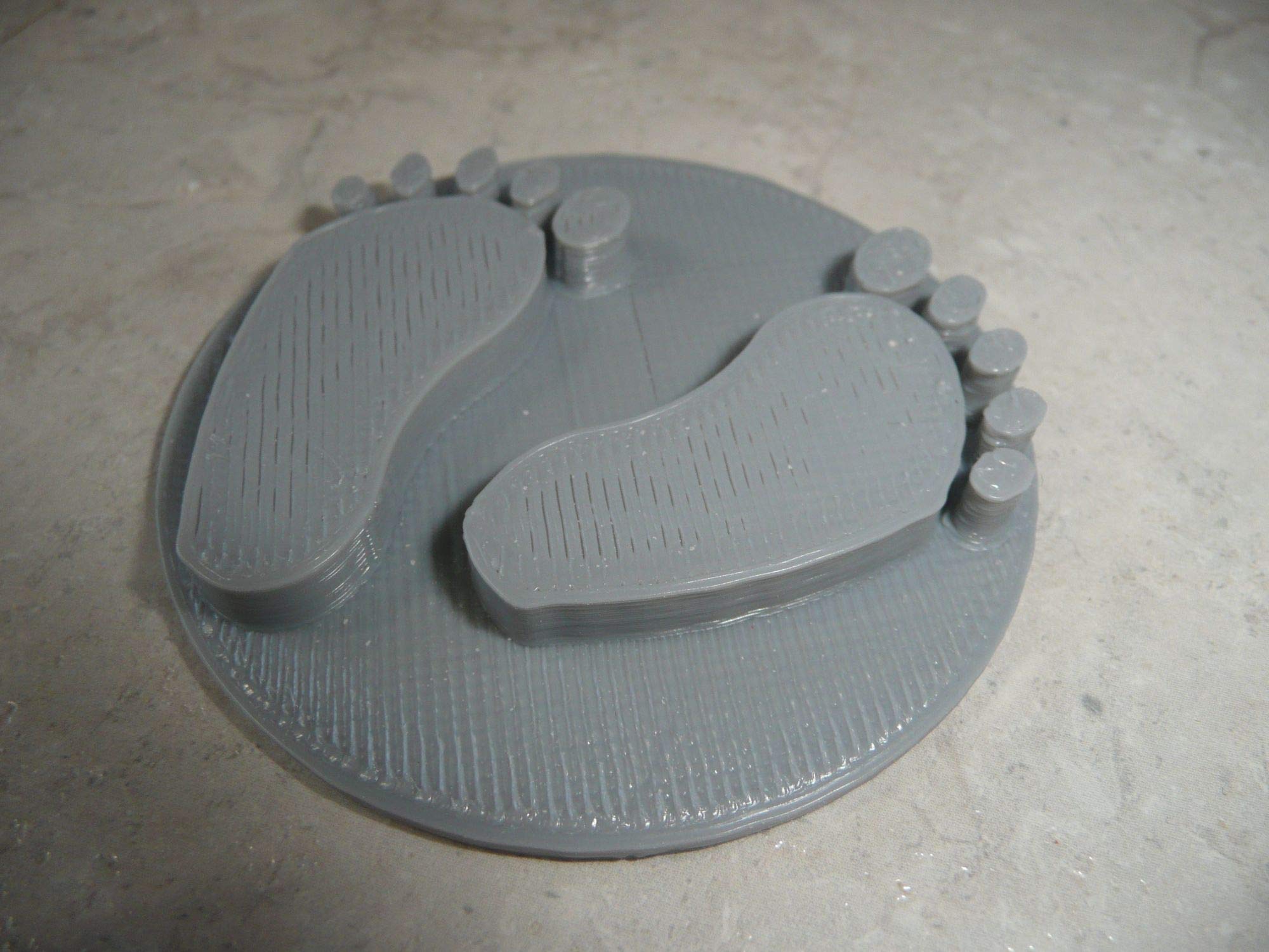 YNG BABY FEET DESIGN IMPRESSION SHOWER GENDER REVEAL COOKIE STAMP EMBOSSER BAKING TOOL 3D PRINTED MADE IN USA PR4013 Gray