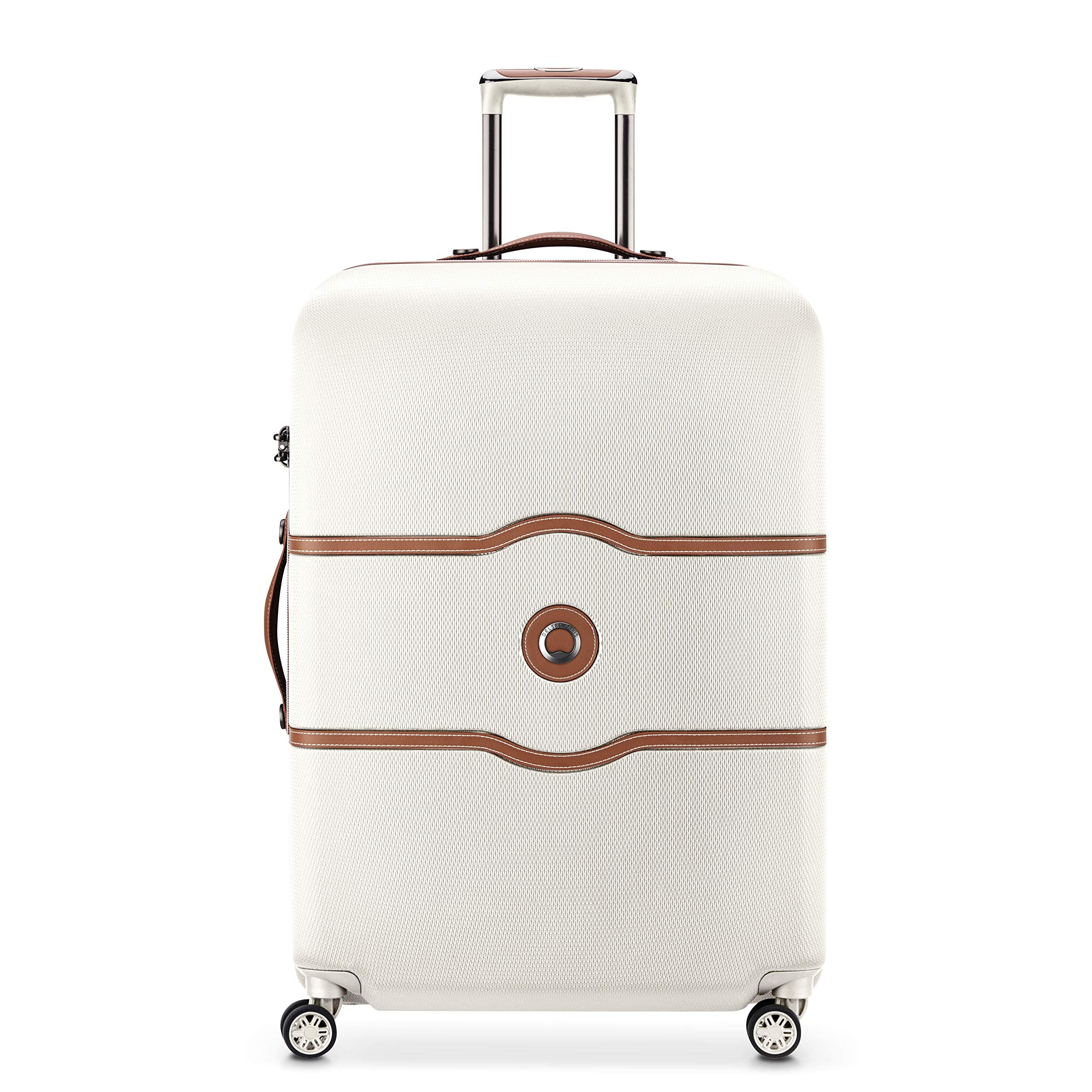 DELSEY PARIS Chatelet Air Hardside Luggage, Spinner Wheels, Champagne White, Checked-Large 28 Inch