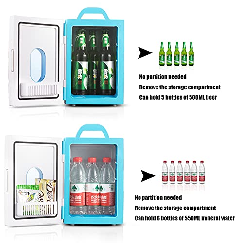 Wgwioo Electric Mini Fridge,10L No Noise Compact Fridge, Portable Mini Fridge, Small Thermoelectric Compact Fridge, for Car Trips Bedroom Office Use,Pink