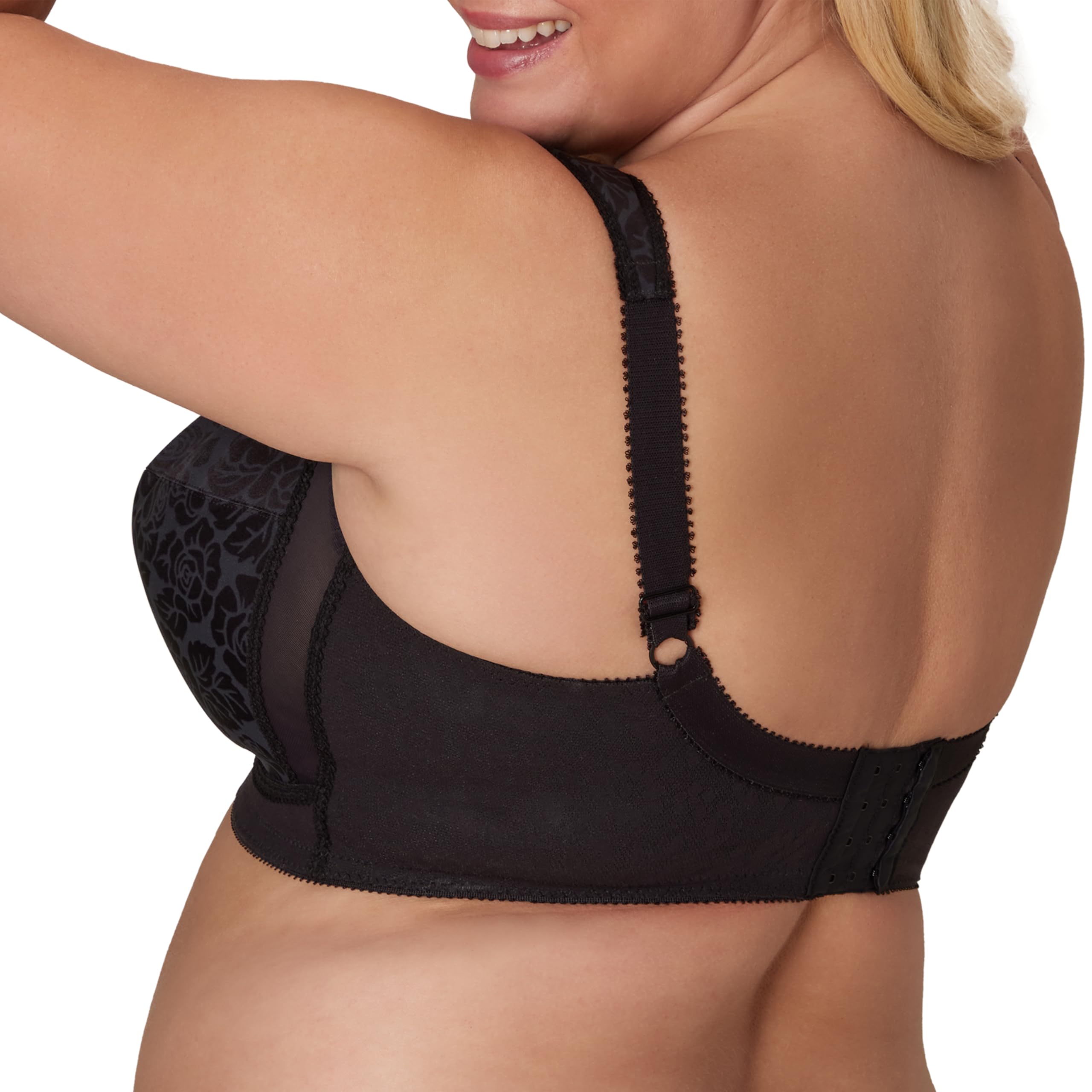 PLAYTEX Women 18 Hour Comfort-Strap Wireless, Full-Coverage Bra, Single or 2-Pack, Black, 36DD
