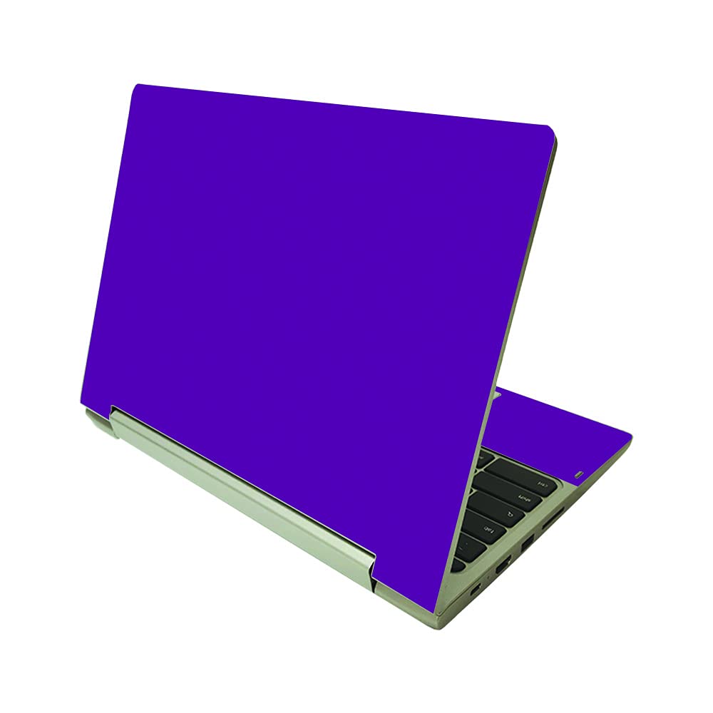 MightySkins Skin Compatible with Lenovo IdeaPad Flex 3 Chromebook 2-in-1 11.6" (2021) - Solid Purple | Protective, Durable, and Unique Vinyl Decal wrap Cover | Easy to Apply | Made in The USA
