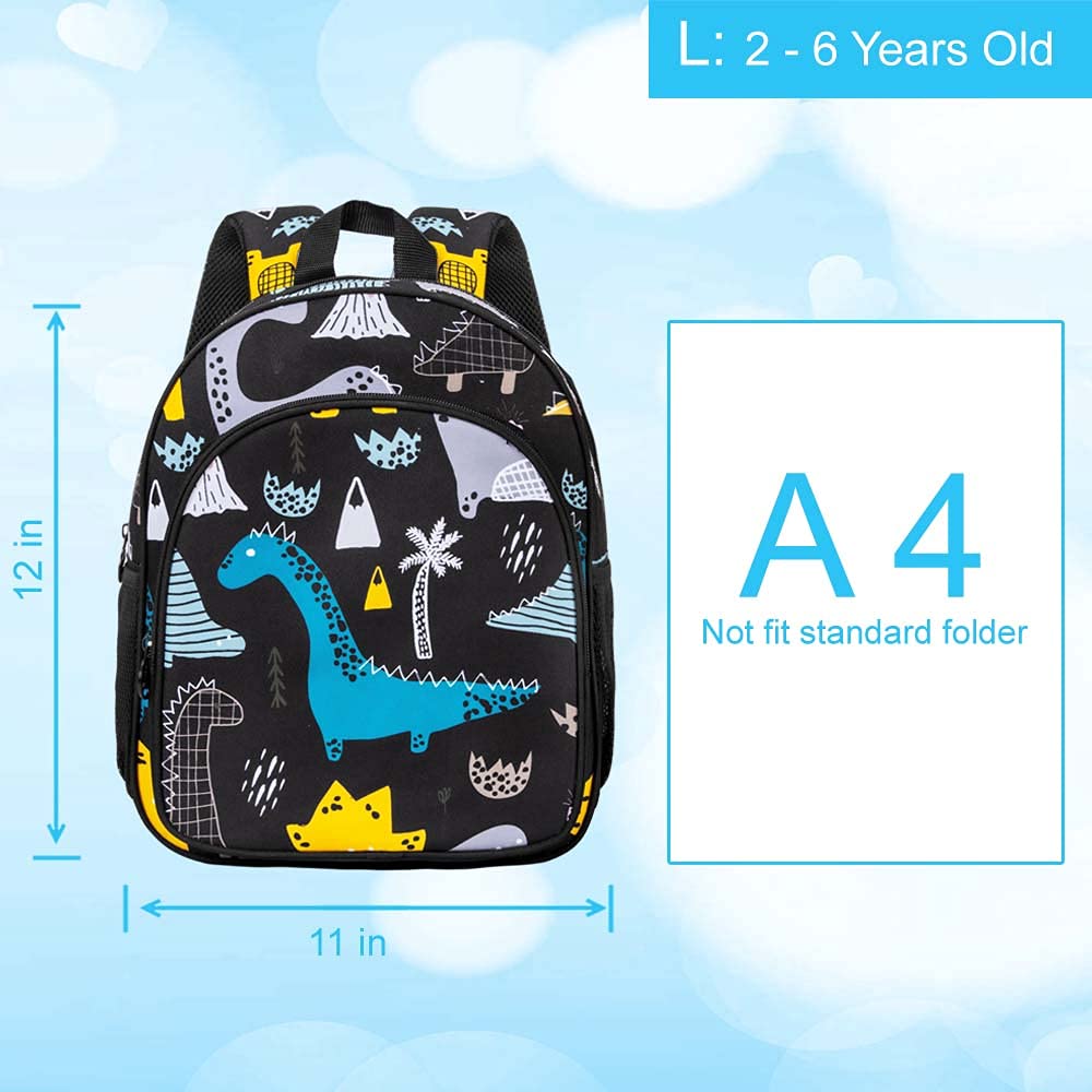 gxtvo Toddler Backpack for Boys, Dinosaur Kids Preschool Bookbag, 12" Cute Cartoon Animal School Bag