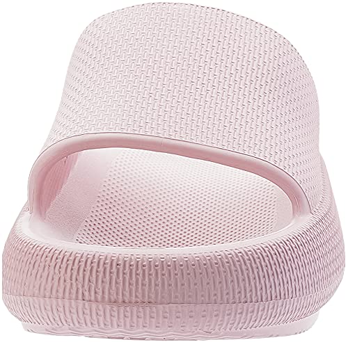 BRONAX Slides for Women Summer EVA Open Toe Pillow Slippers House Home Sandals for Indoor Ladies Soft Comfy Cushioned Thick Sole 35-36 Pink