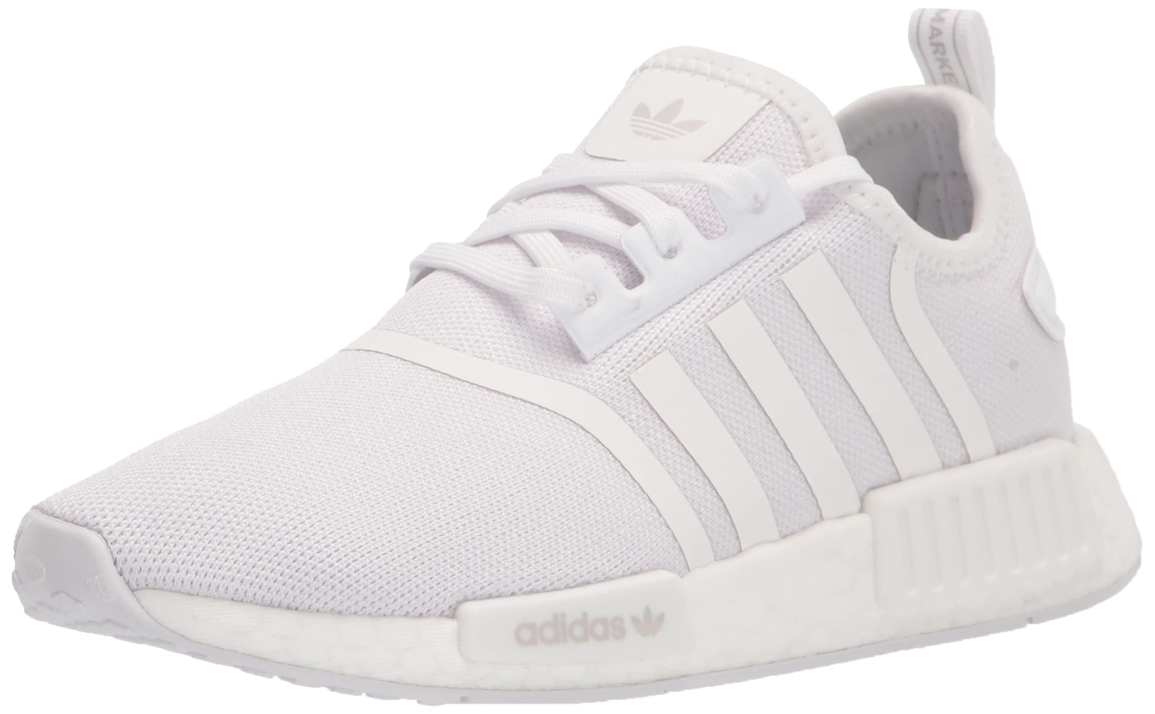 adidas Originals unisex child Nmd_r1 Sneaker, White/White/Grey, 1.5 Little Kid US