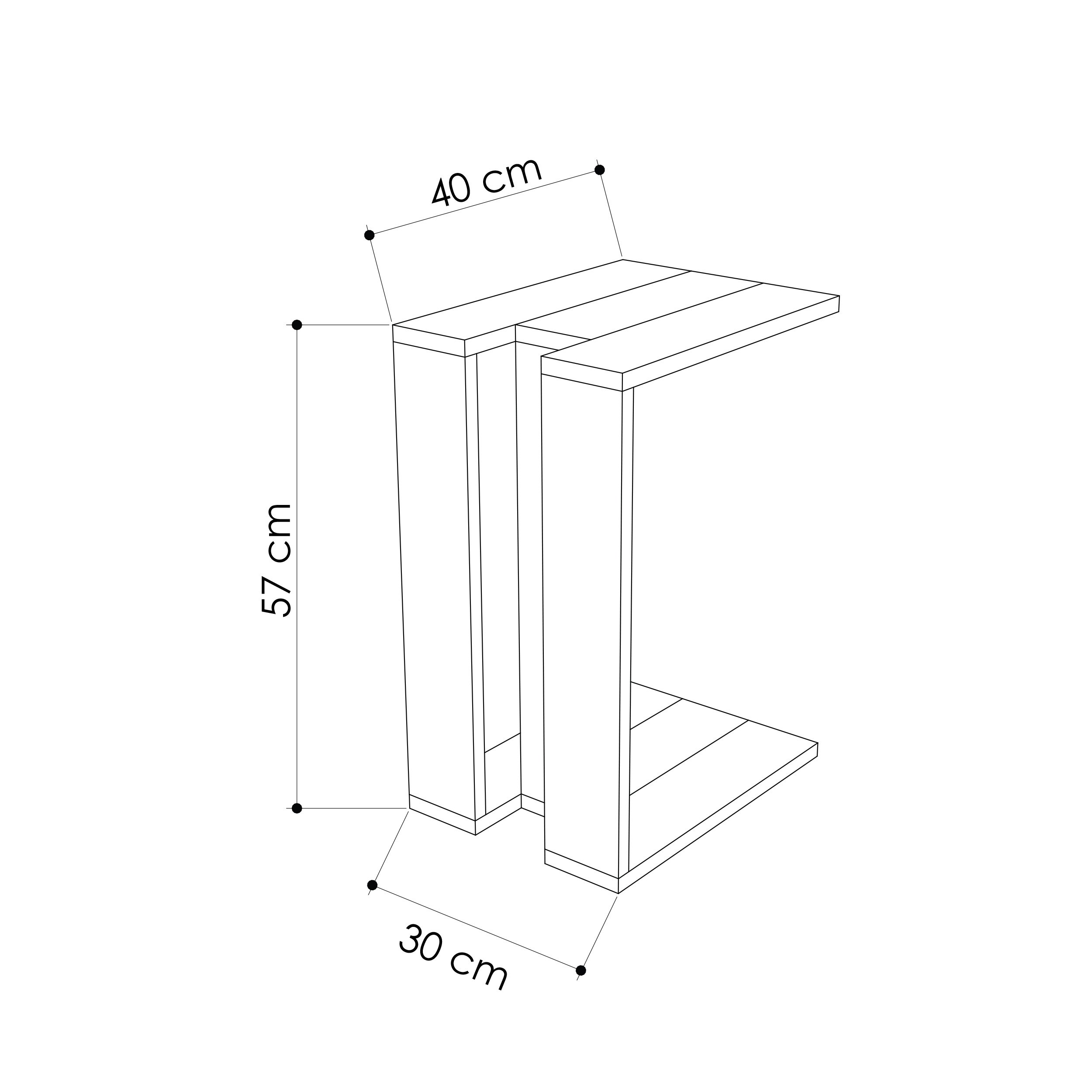 JV Home Muju Collection Modern Side Table | Nightstand Mobile C Table for Sofa Bedside Living Room Bedroom 22 inch Anthracite - Light Mocha - Ancient White