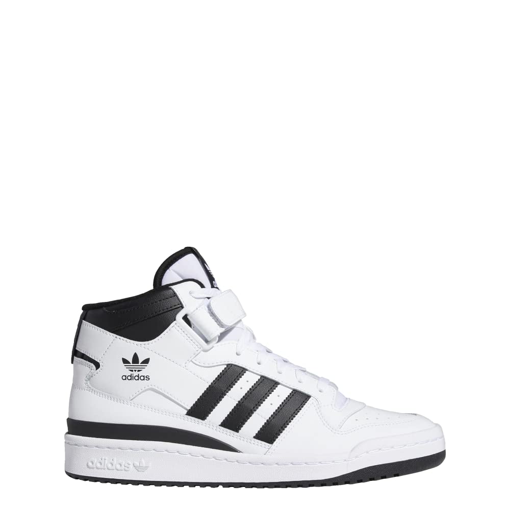 adidas Men's Forum Mid Sneaker, White/Black/White, 10.5