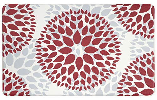 Rugshop Modern Floral Circles Anti Fatigue Standing Mat 18" x 30" Red