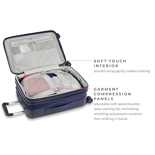 Briggs & Riley Sympatico Hardside Domestic Spinner Luggage, Matte Navy, 22-Inch Carry-On