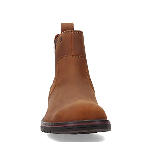 Clarks Men's Morris Up Waterproof Chelsea Boot, Dark Tan Leather, 10.5