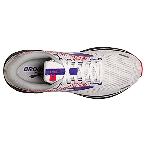 Brooks Women's Ghost 14 Neutral Running Shoe - White/Purple/Coral - 9.5 Medium