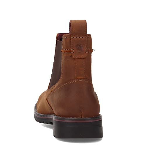 Clarks Men's Morris Up Waterproof Chelsea Boot, Dark Tan Leather, 10.5