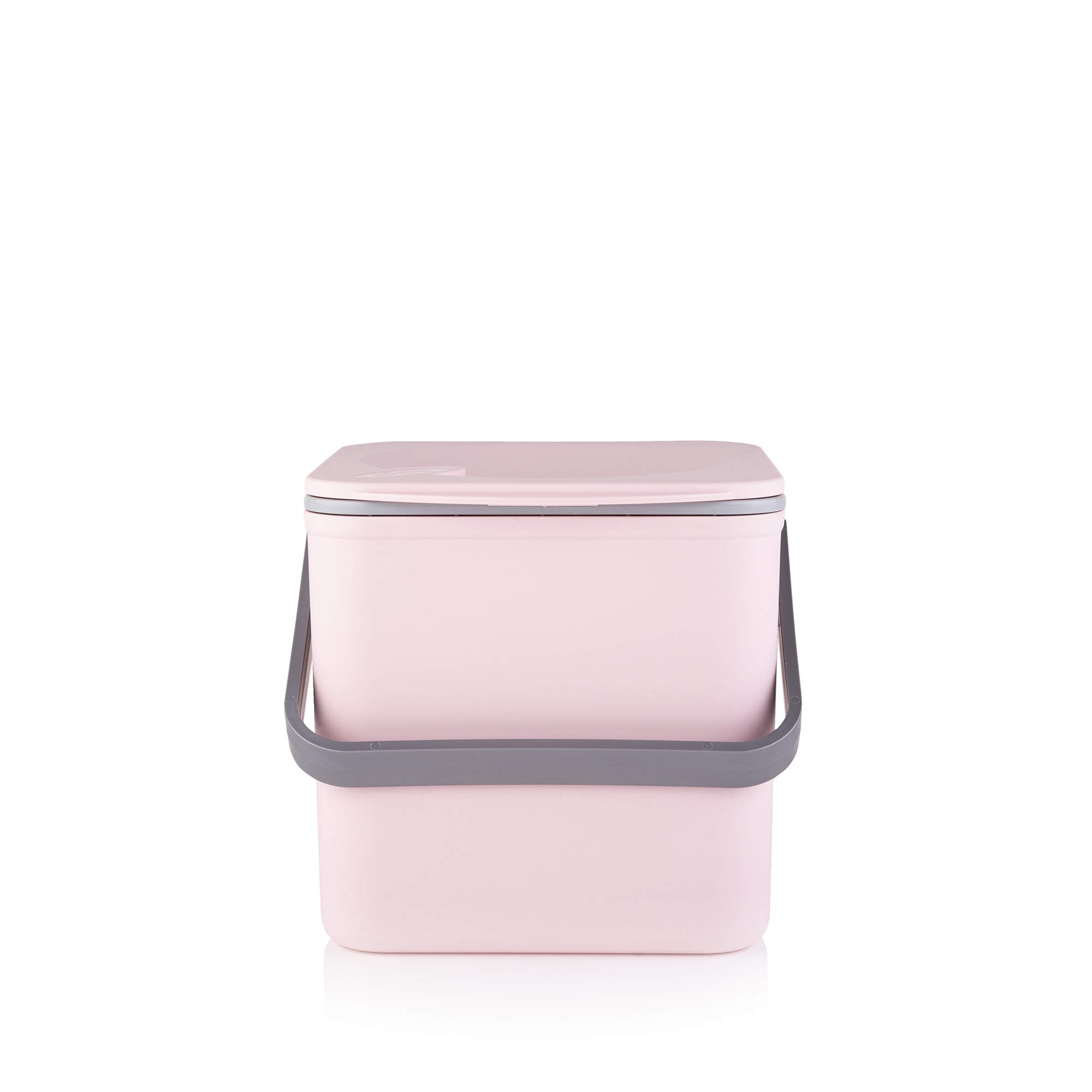 Minky Homecare Kitchen Compost Bin β Countertop Food Waste Caddy with Easy Wipe Clean Interior β Made in The UK - 3.5L (0.9 gal.) (Pastel Pink)