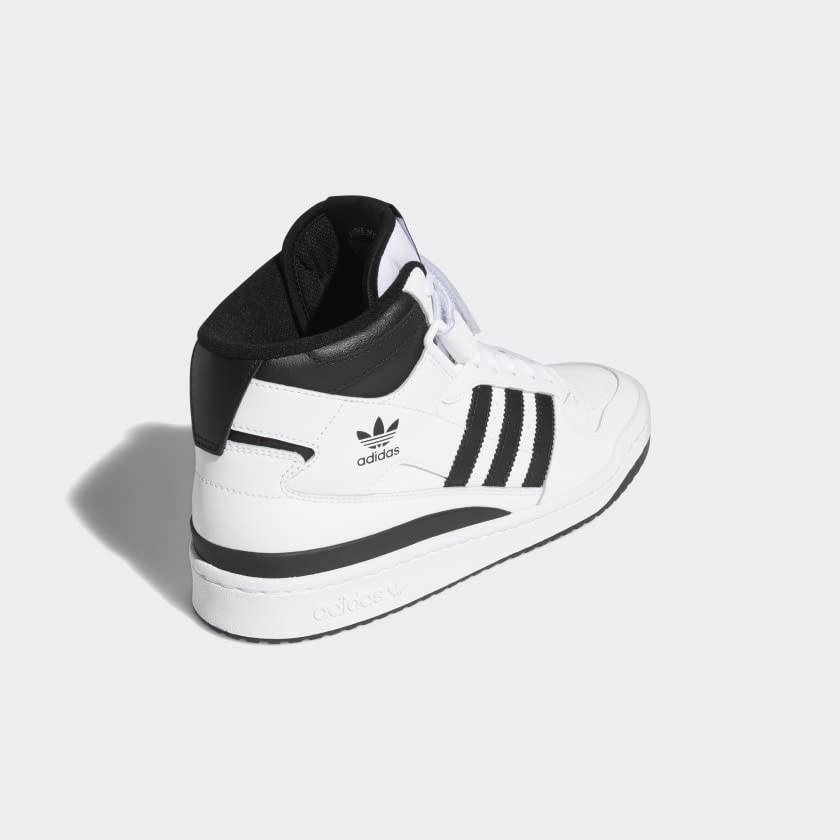 adidas Men's Forum Mid Sneaker, White/Black/White, 10.5
