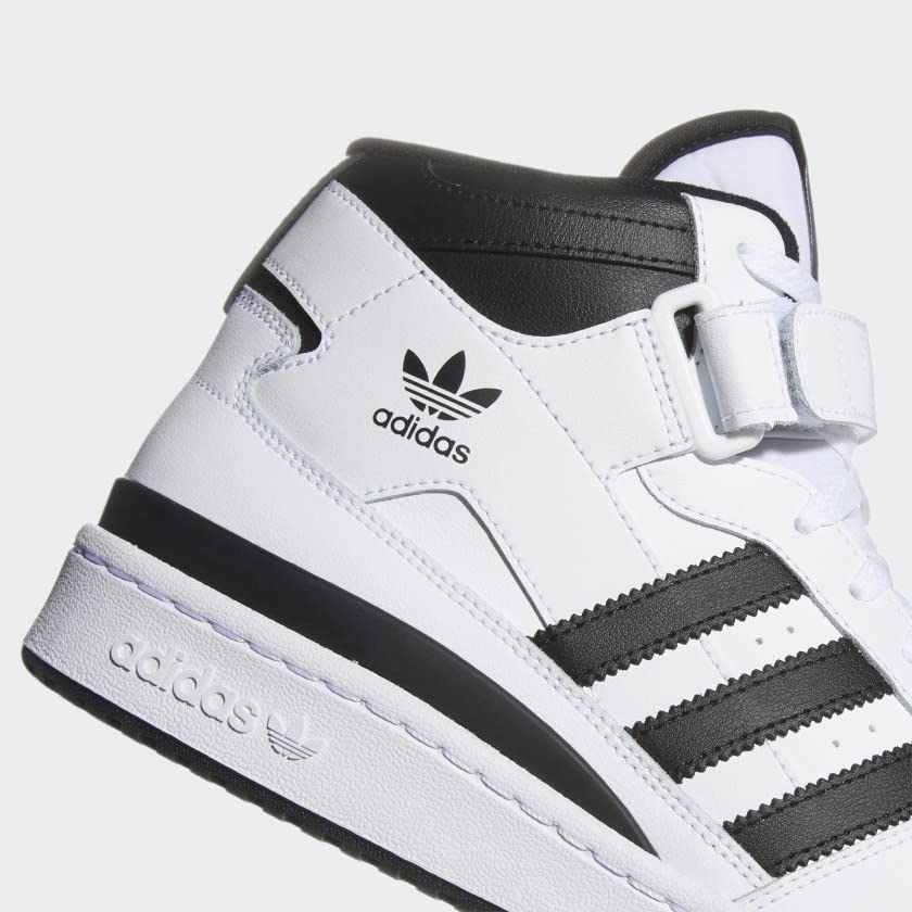adidas Men's Forum Mid Sneaker, White/Black/White, 10.5