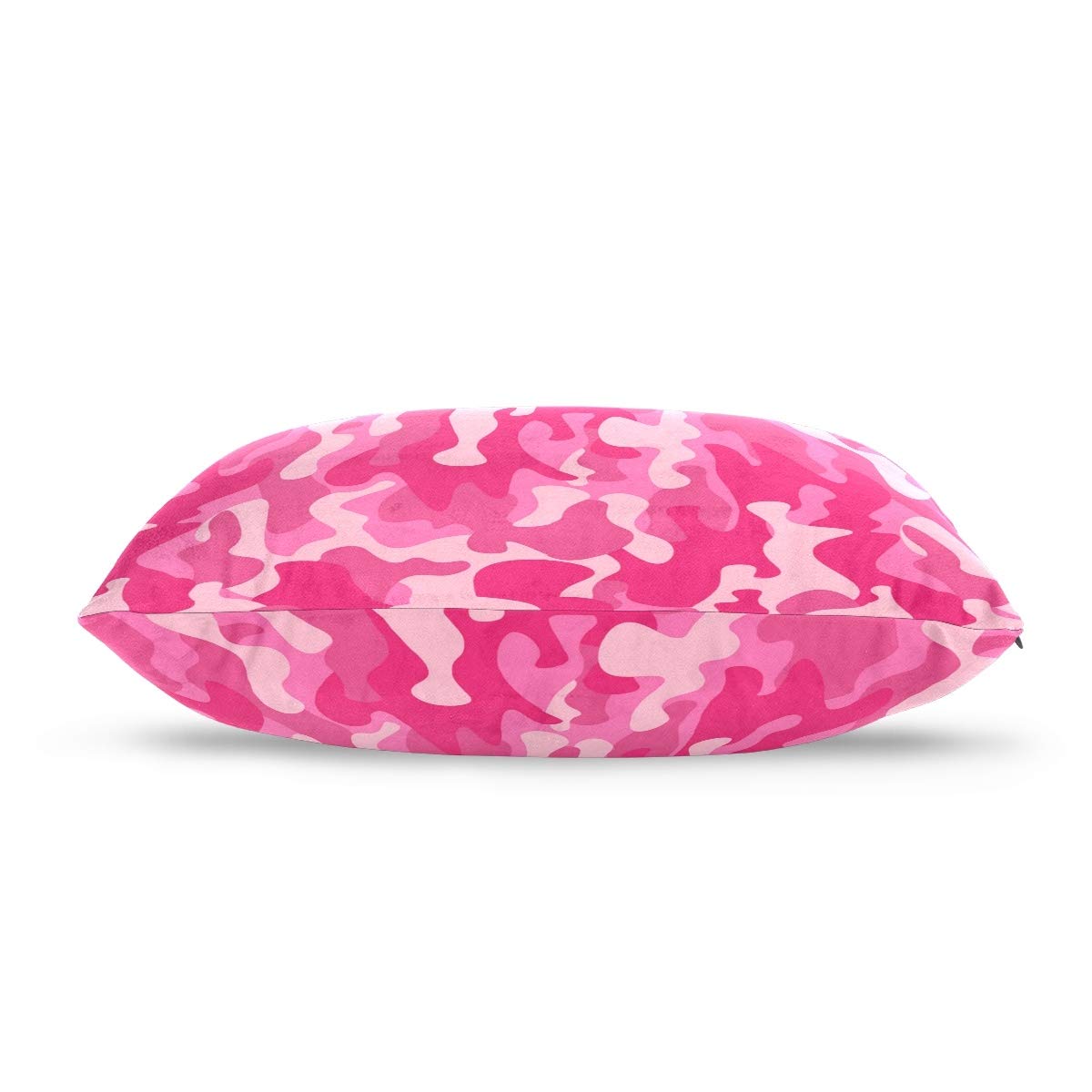 Enzenon Pillow Case Standard Size with Zipper Cotton Print Camouflage Pink Super Soft Cozy Pillow Cover 16x24 Inche