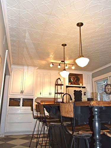 A La Maison Ceilings R82 Circles and Stars Foam Glue-up Ceiling Tile (128 sq. ft./Case), Pack of 48, Plain White