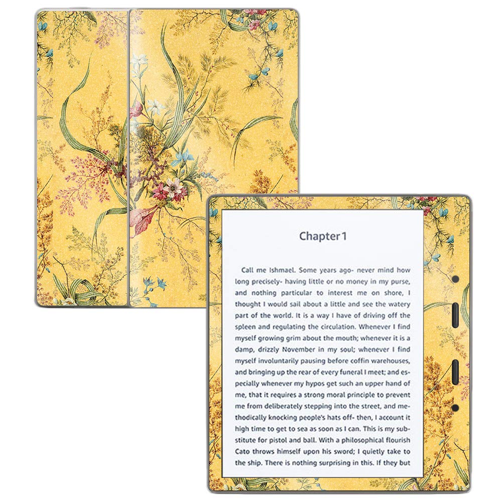 MightySkins Glossy Glitter Skin for Amazon Kindle Oasis 7" (9th Gen) - Yellow Marble End | Protective, Durable High-Gloss Glitter Finish | Easy to Apply, Remove, and Change Styles | Made in The USA