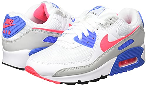 Nike Women's AIR MAX III Running Shoe, White Hot Coral Blue Crystal Grey Fog, 8.5