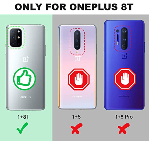 Shields Up for OnePlus 8T Case, 1+8T Case, Minimalist Wallet Case with Card Holder and Ring Kickstand/Stand, [Drop Protection] Slim Protective Cover for OnePlus 8T - Clear